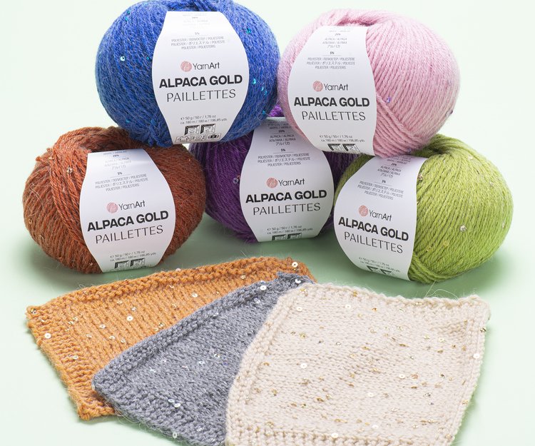 YarnArt Alpaca Gold Paillettes 20% alpaka 5% Poliesteris 75% akrilanas ...